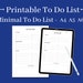 Minimal to Do List Printable, Simple Priorities, Goals, Notes and ...