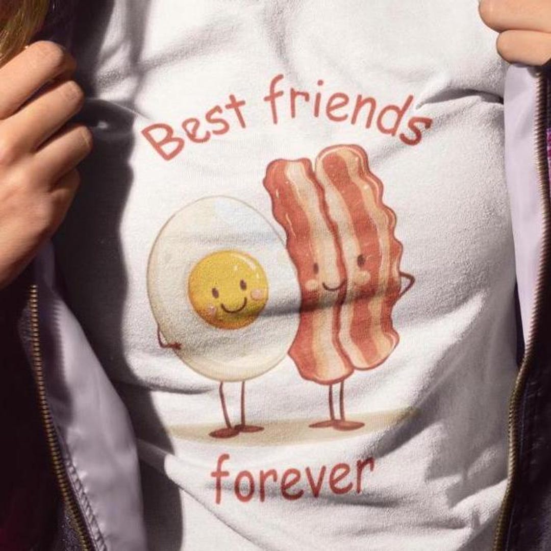 Foodie Best Friends Forever T-shirt - Bacon & Egg Design - Etsy