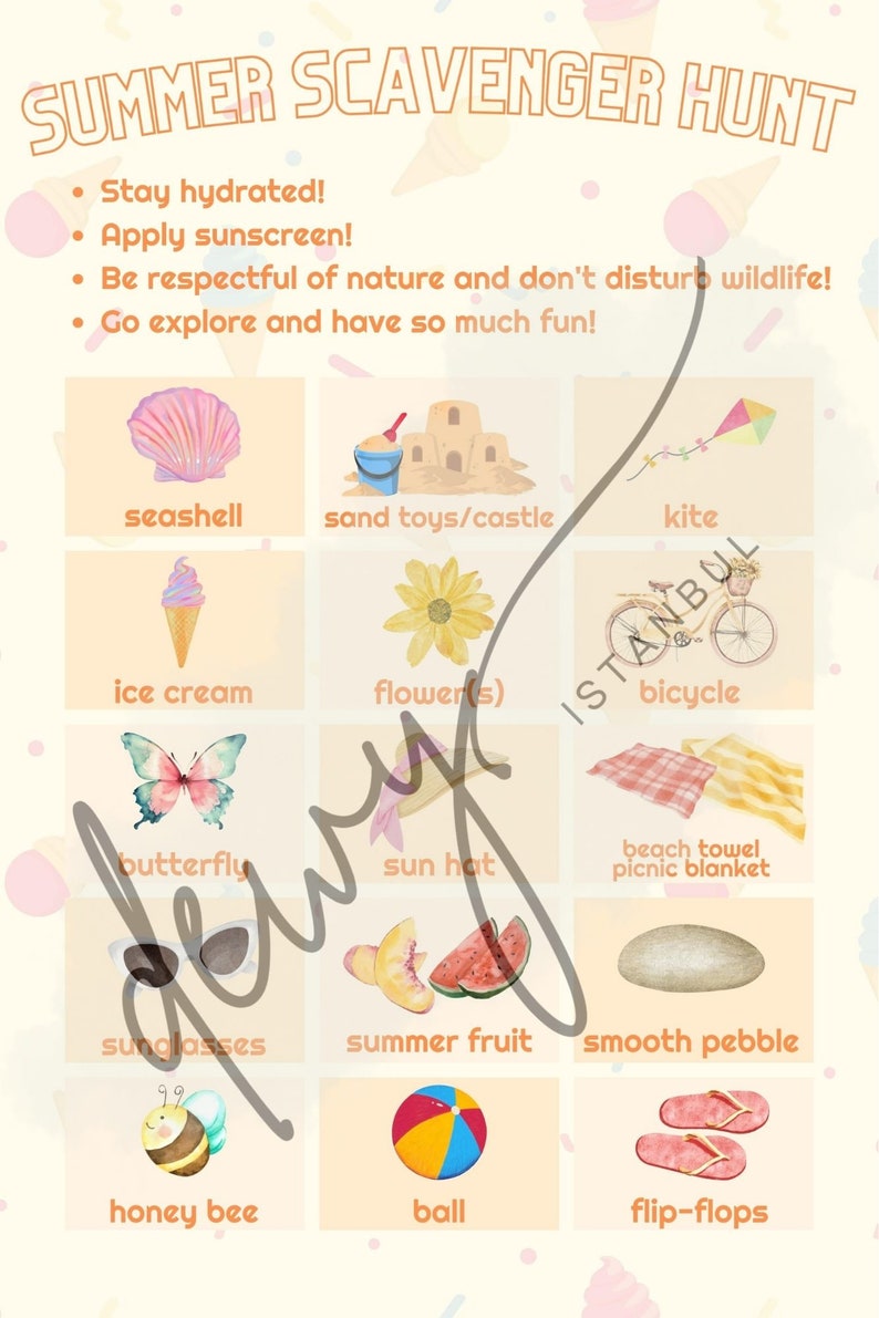 Outdoor Summer Scavenger Hunt- Digital, Printable, Kid Activities ...