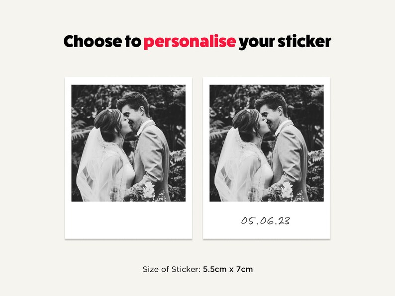 Custom Polaroid Sticker Gifts for Weddings, Engagements, Personalised ...