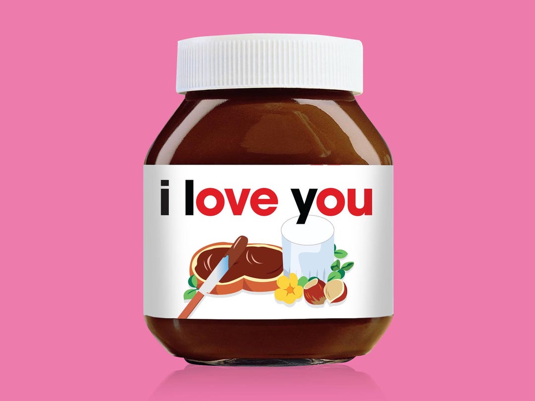 Nutella 'I Love You' Label – 750g Jar, Valentine's Day Gift - Etsy