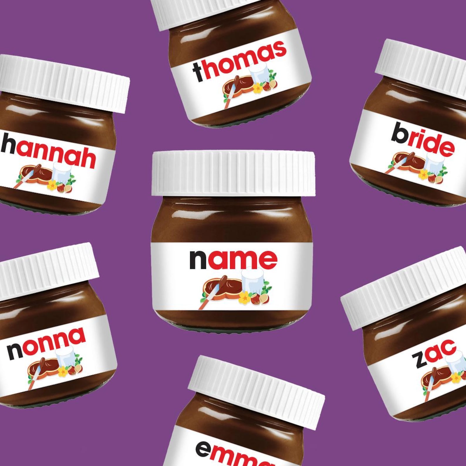 Personalised Mini Nutella Original Label - 25g or 30g Nutella Jar! - Etsy