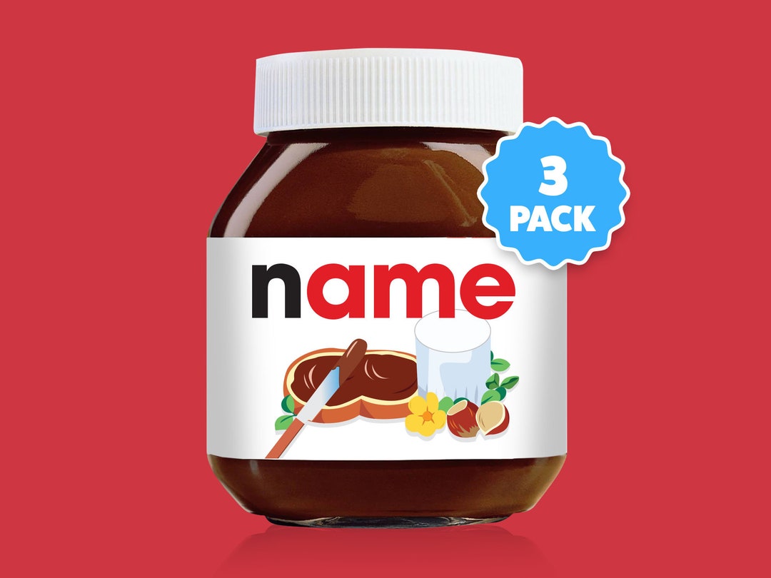 3 X Personalised Nutella Original Labels - 750g Nutella Jar! - Etsy