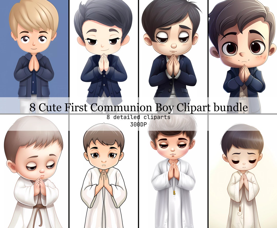 Boy First Communion Clipart, Holy, Bible, Cute Little Boy, Boy in Suit ...