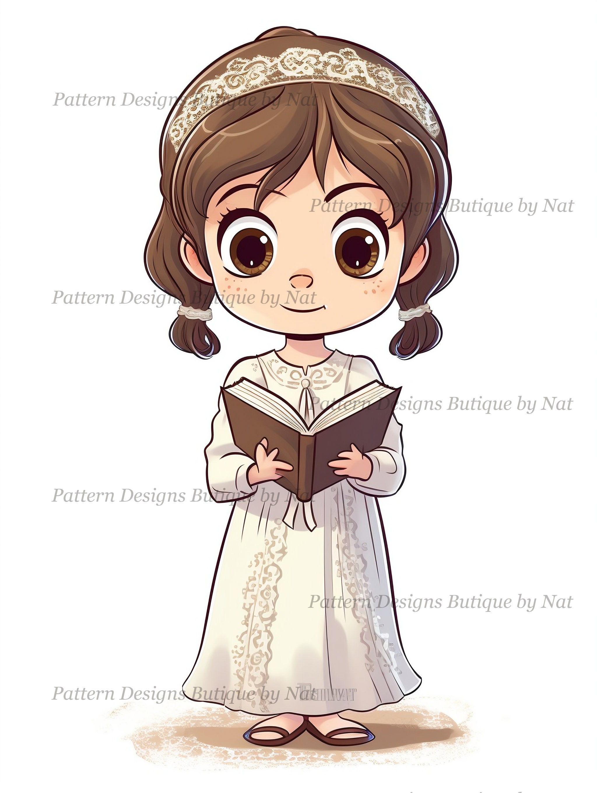 Girl First Communion Clipart Holy Bible Cute Little Girl - Etsy