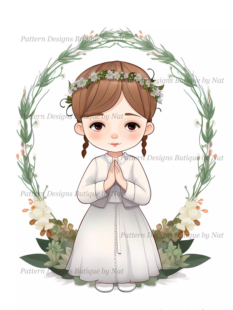 Girl First Communion Clipart, Holy, Bible, Cute Little Girl, Communion ...