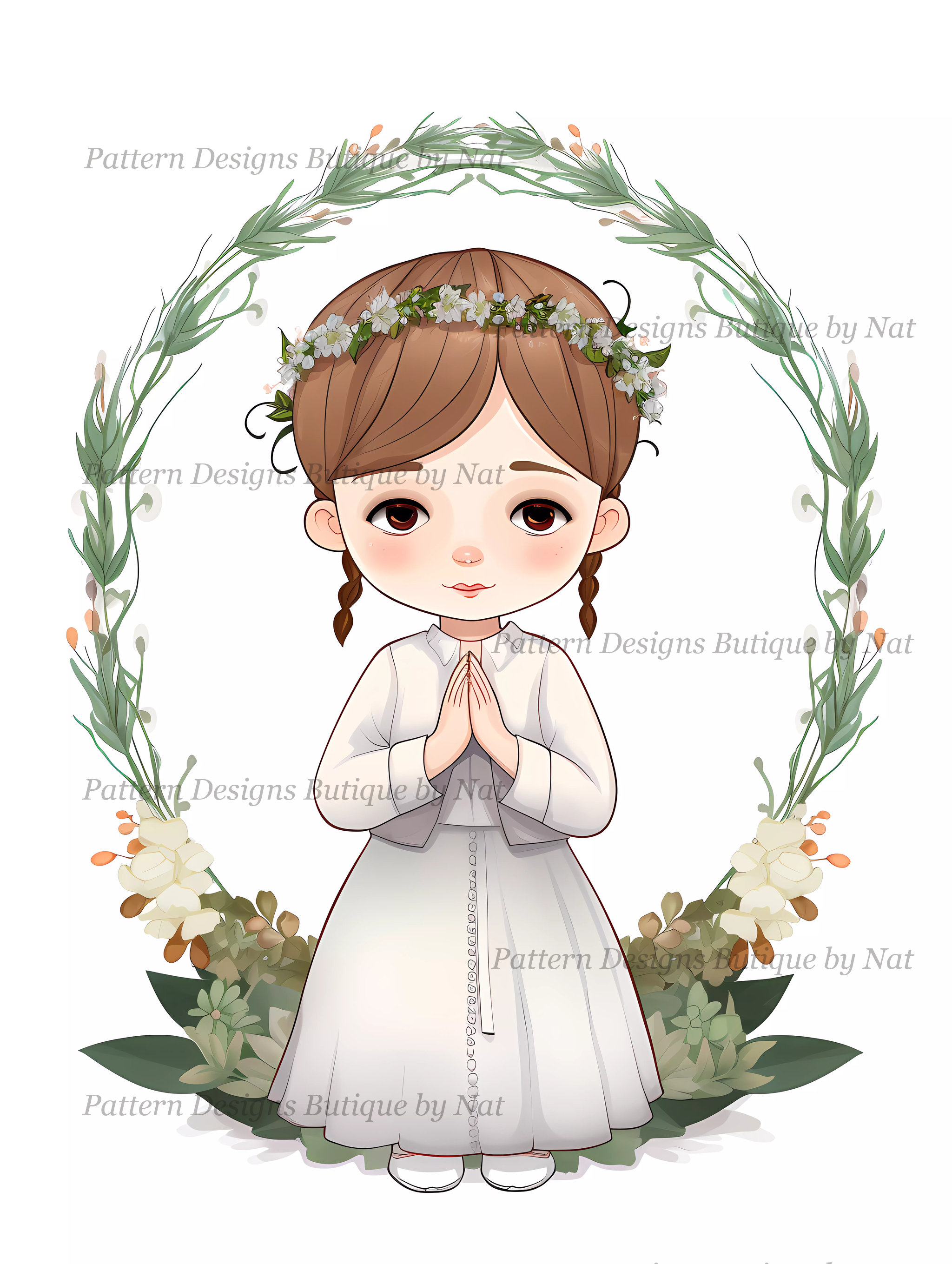 Girl First Communion Clipart Holy Bible Cute Little Girl - Etsy