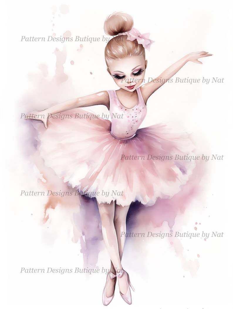 Cute Little Ballerina Clipart Watercolor Sweet Little Girl - Etsy