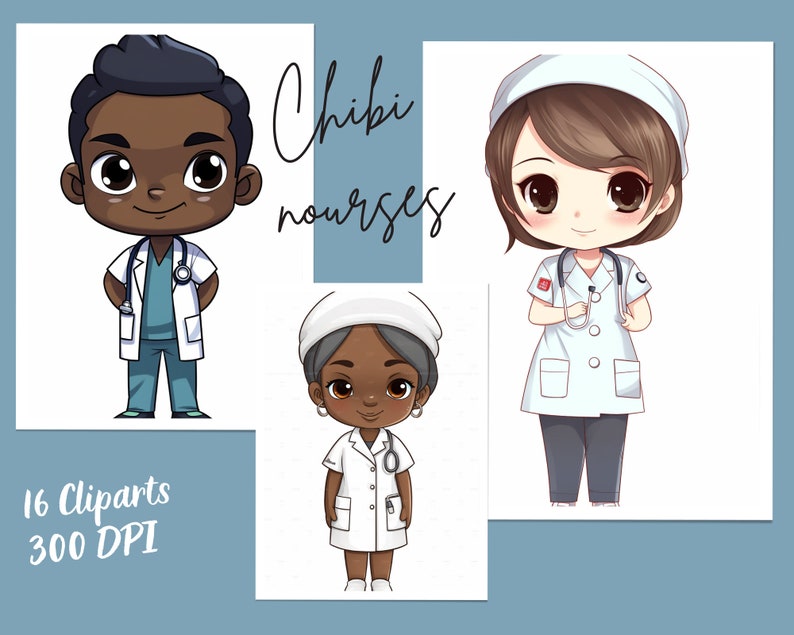 Cute Nurses Jpg Clipart Chibi Nurse Jpg Nurse Png Clipart - Etsy