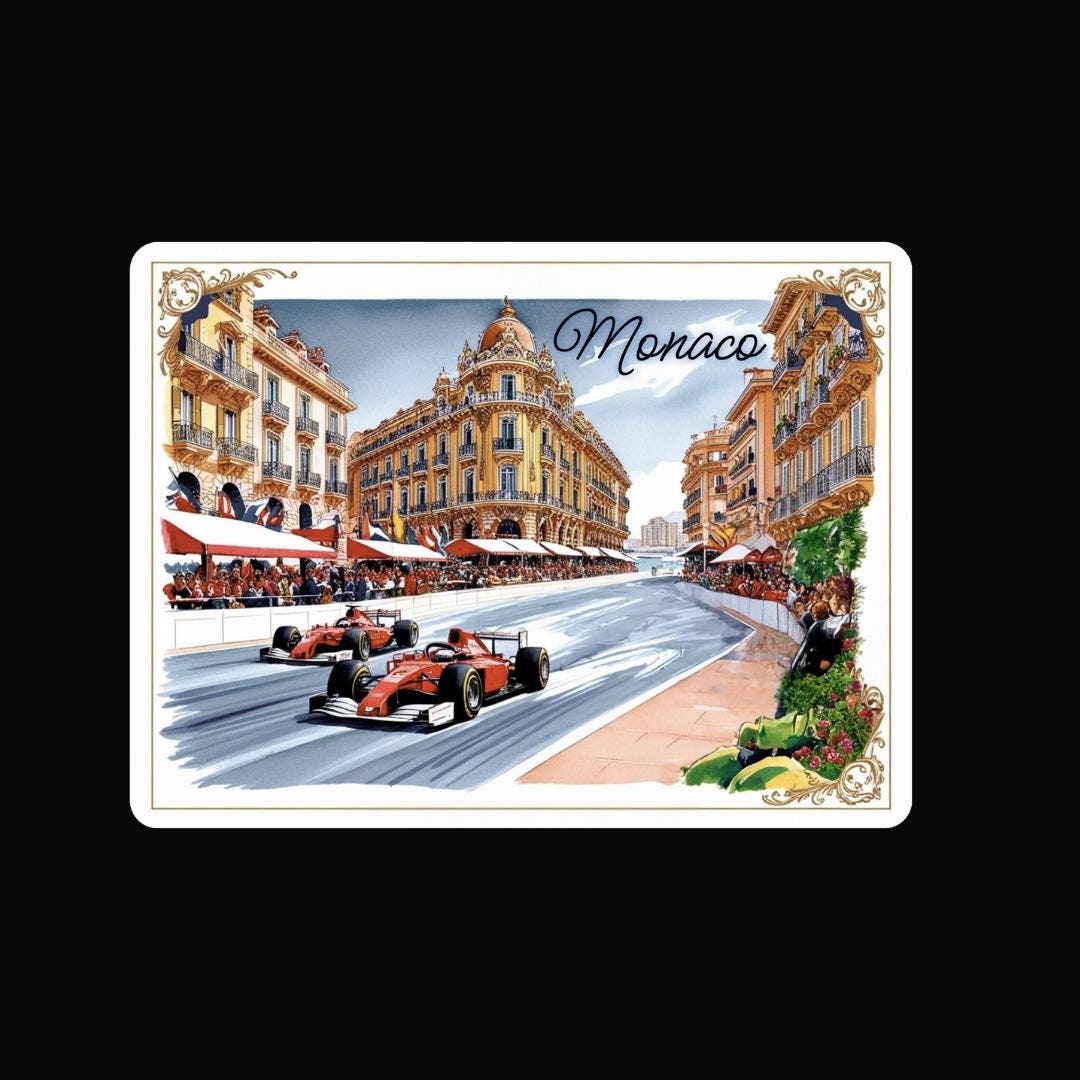 F1 Monaco Grand Prix Sticker: Shiny Formula 1 Car Decal - Etsy Canada
