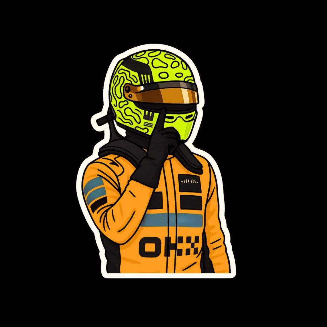 Papaya Driver Victory Pose Sticker | Glossy Vinyl | Racing Fan Decal - Etsy