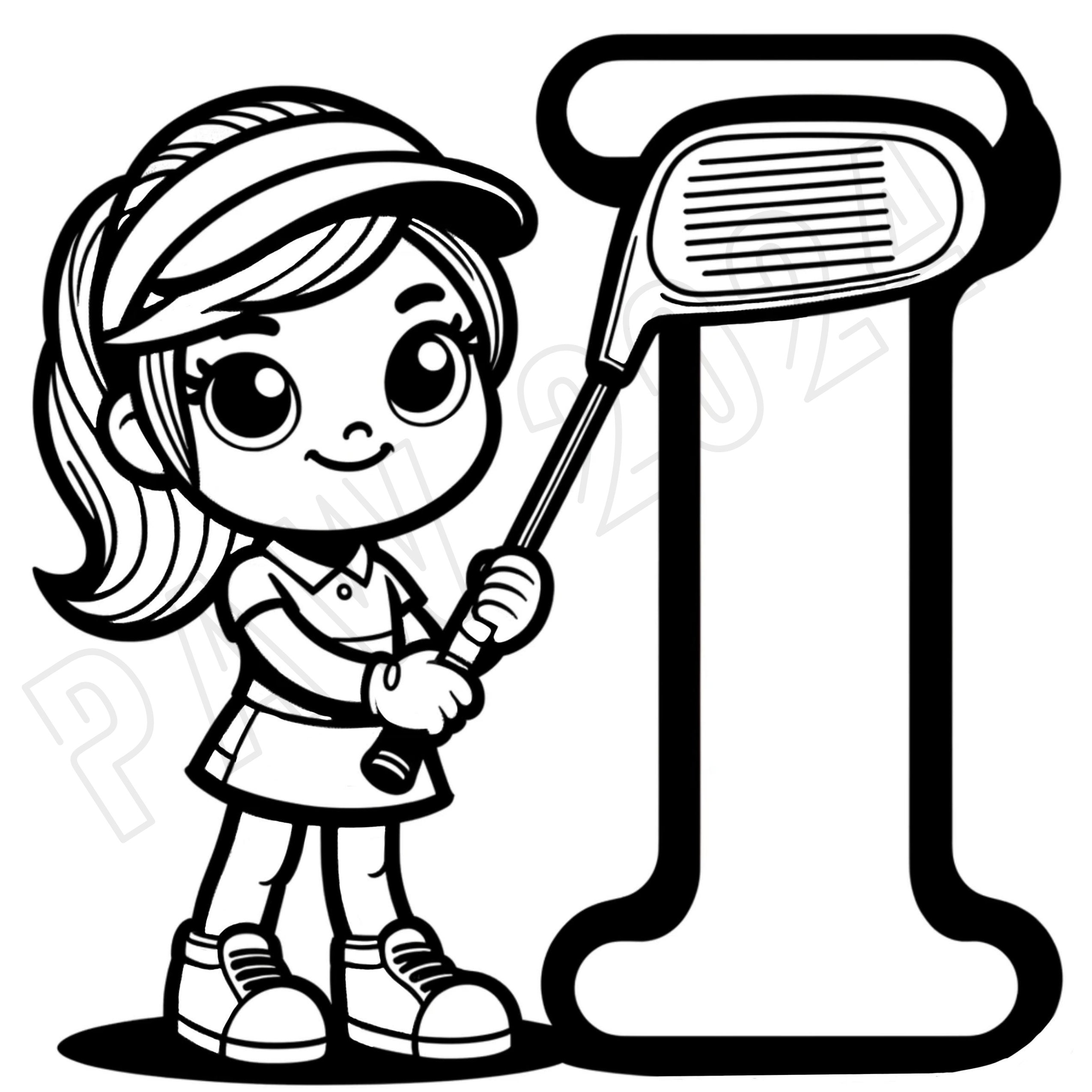 Printable Childrens Abcs Golf Coloring Book for Girl Golfer or Boy ...