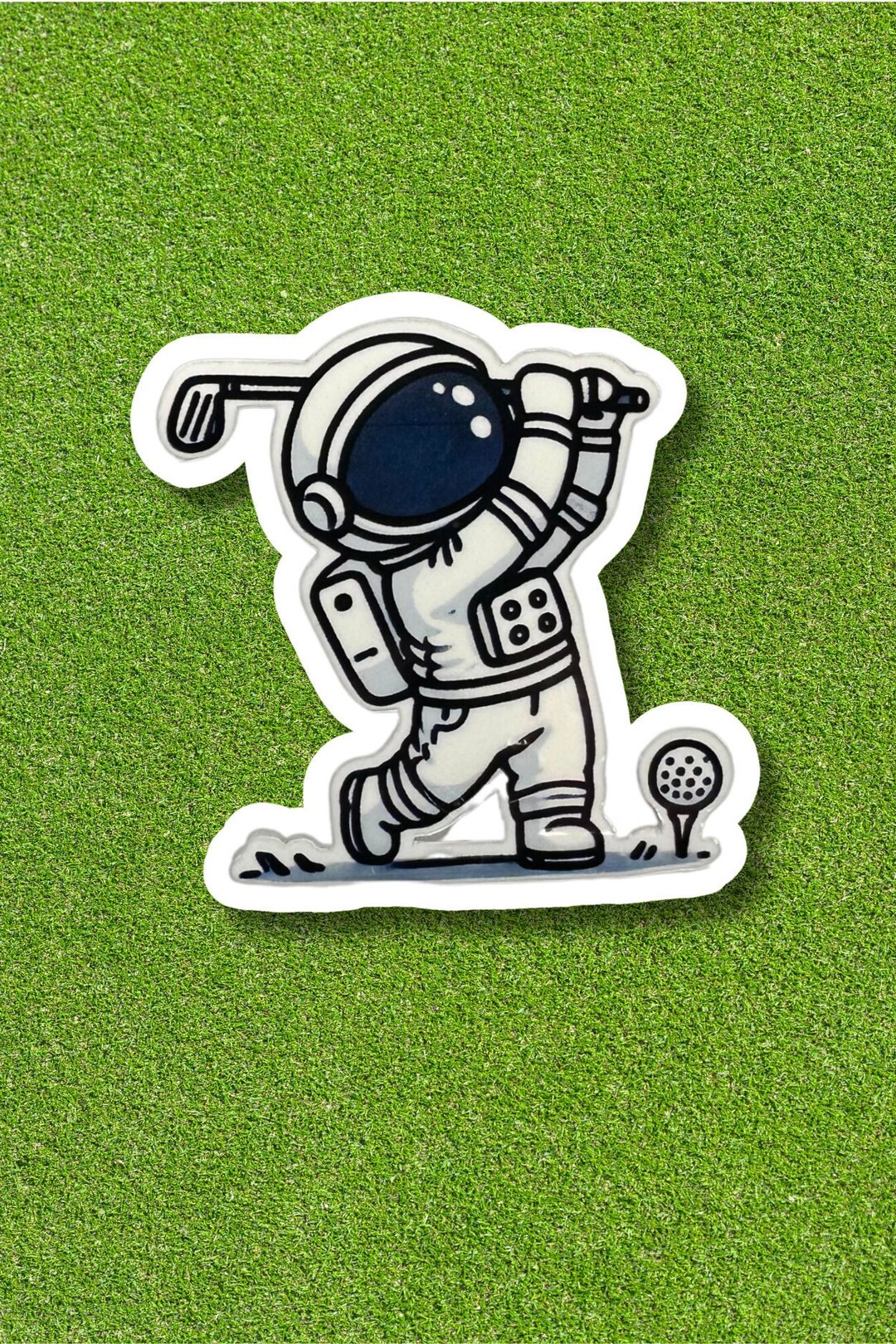 Astronaut Golfer Sticker Laminated Waterproof Vinyl Golfing Sticker ...