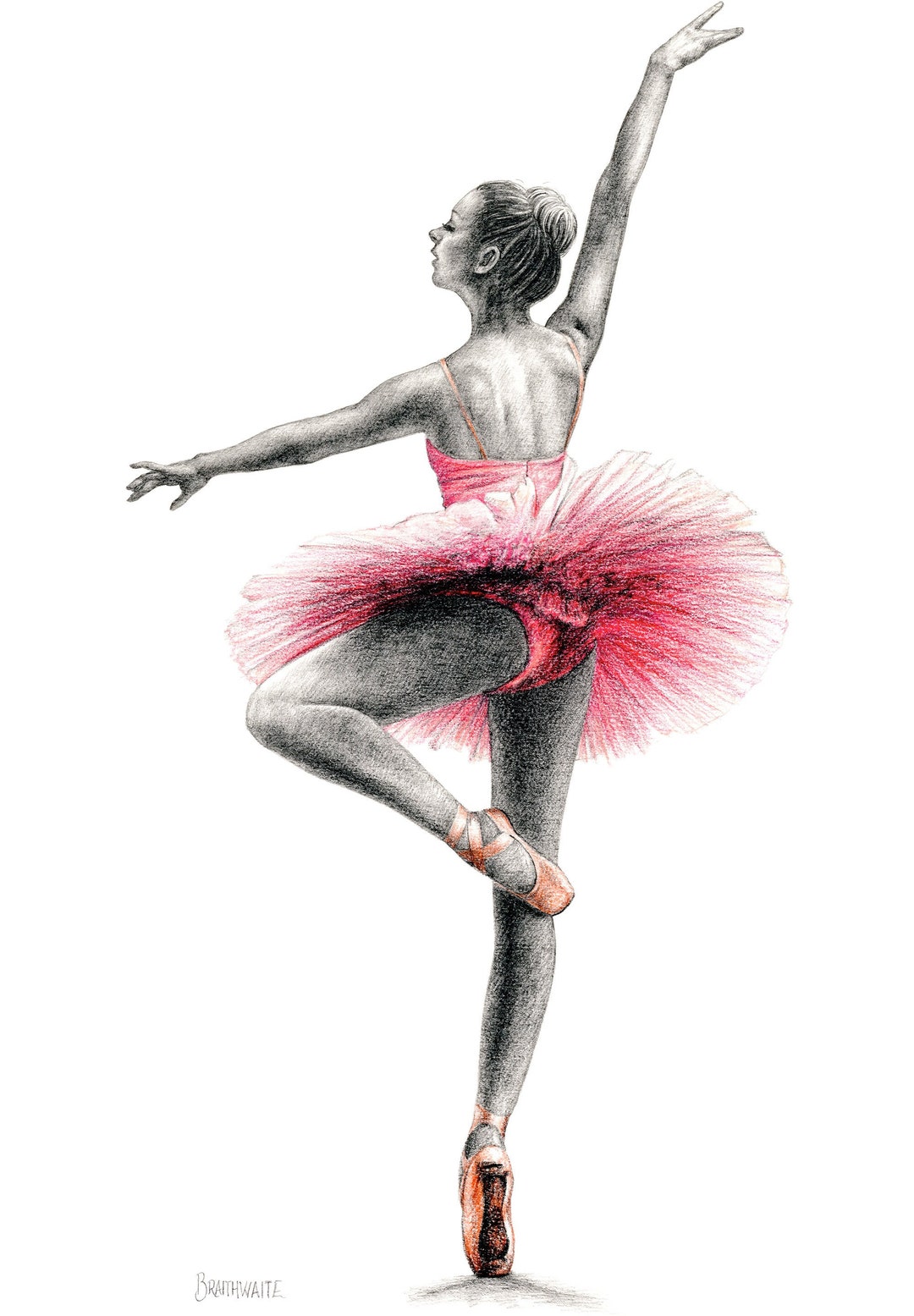 Classic Ballet Series, A Study in Pink 8, Mounted Giclée Print by ...