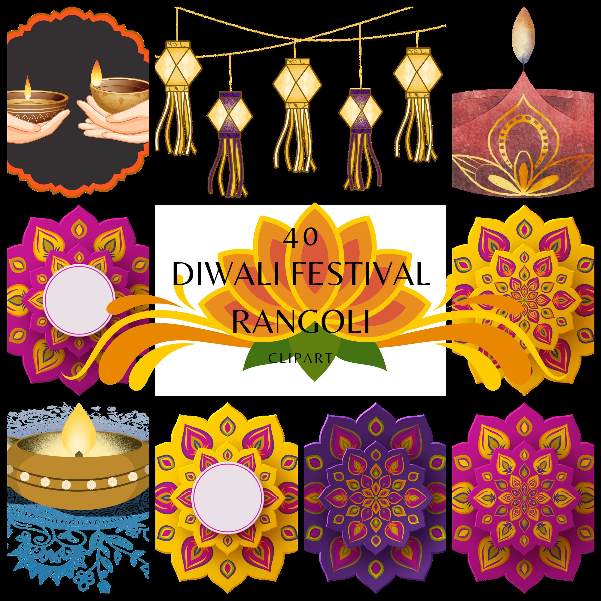 Diwali Rangoli Clip Art