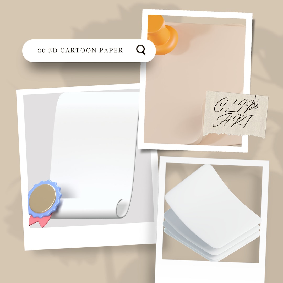 3D Cartoon Paper Clip Art, Unique Clipart Graphics in Png Format ...