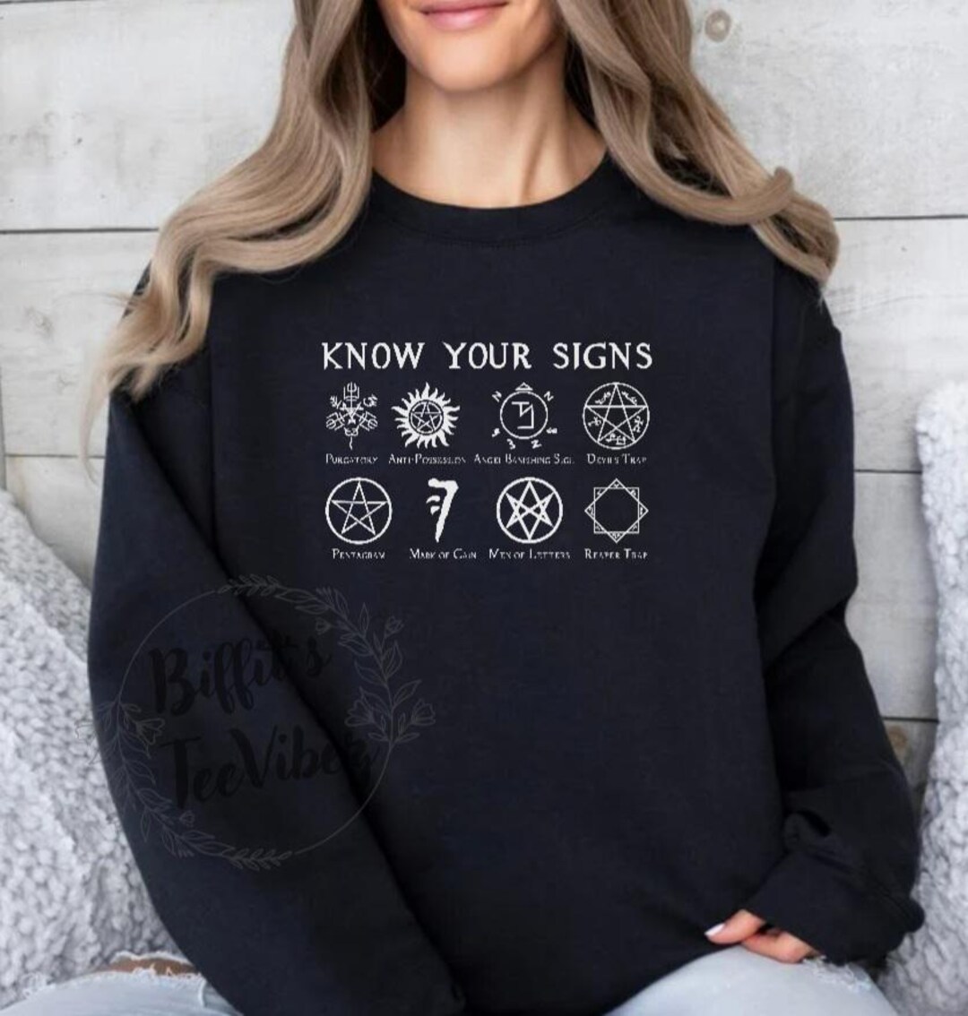 Supernatural-inspired, Know Your Signs, Comfy Crewneck Sweatshirt. - Etsy