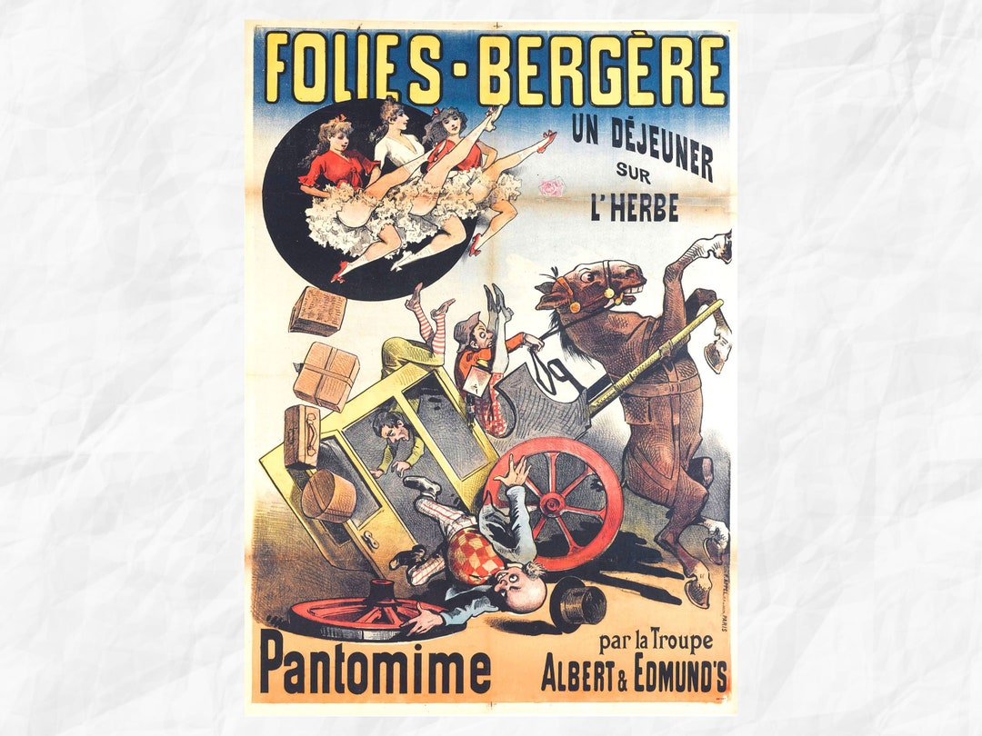 Vintage Poster for a Pantomime Show at the Folies Bergère in Paris. - Etsy
