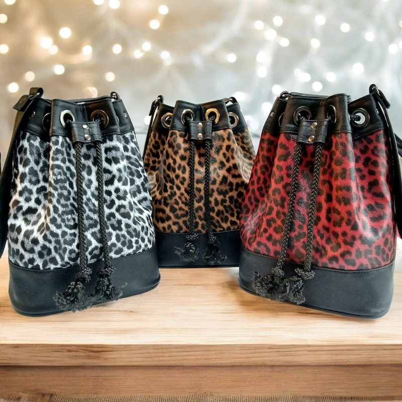 Leopard Bucket Bag Women - Etsy UK