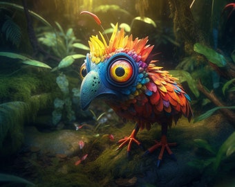 Whimsical Little Creatures Print - Etsy