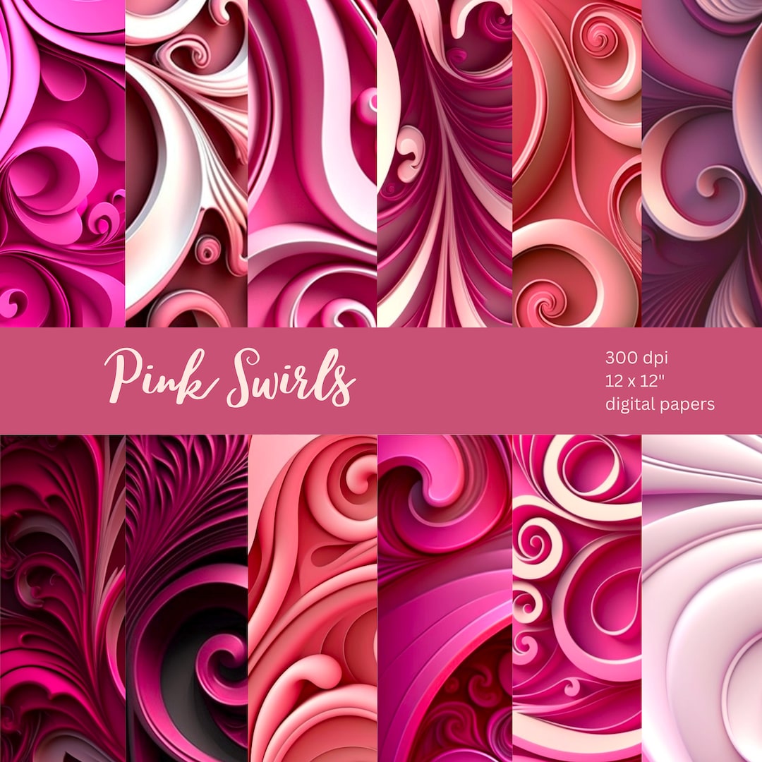 Pink Digital Scrapbook Paper | Printable Scrapbook Paper | Hot Pink - Etsy