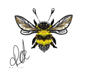 Bee Tattoo Flash, Bee Tattoo, Tattoo Flash, Bee Body Art - Etsy