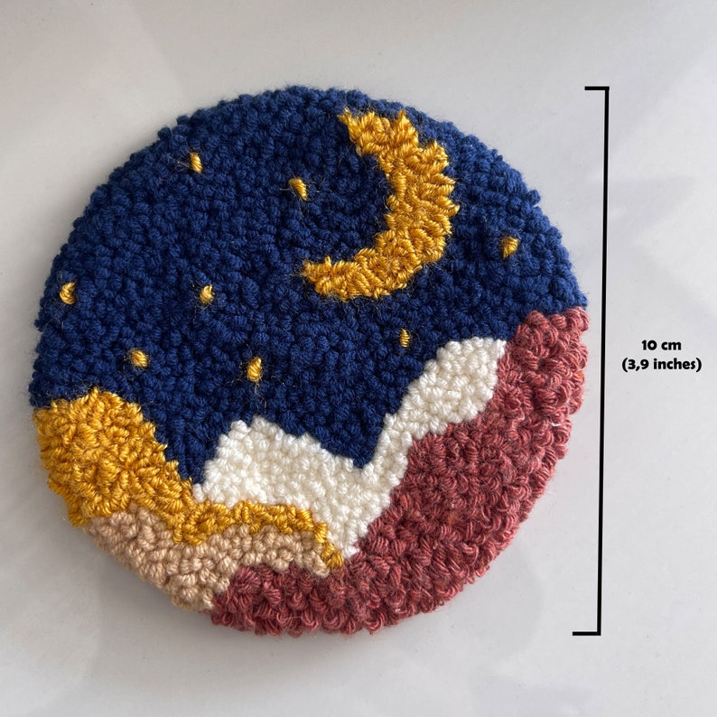 Punch Needle Coasters, Punch Needle Mug Rug, Flower Pattern Mug Rug ...