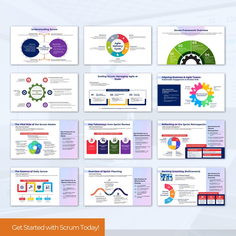 Scrum Framework Powerpoint Template Agile Project Management Scrum