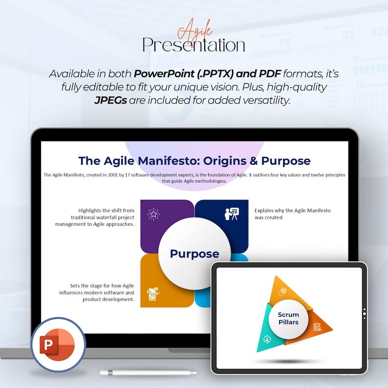 Agile Manifesto Powerpoint Template | Agile Values & Principles ...