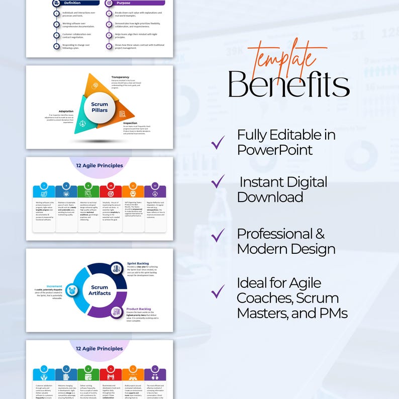 Agile Manifesto Powerpoint Template | Agile Values & Principles ...