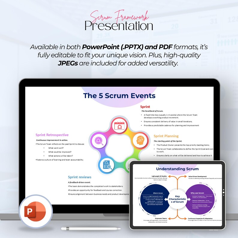 Scrum Framework Powerpoint Template | Agile Project Management | Scrum ...