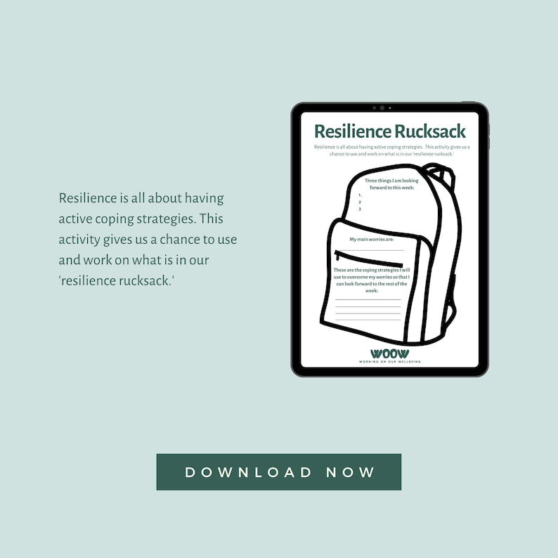 Resilience Rucksack Backpack Worksheet, One Page Child Mental Well ...