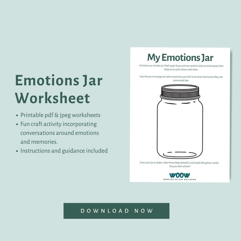 Emotions Jar Worksheet: Child Mental Well-being (PDF & JPG) - Etsy