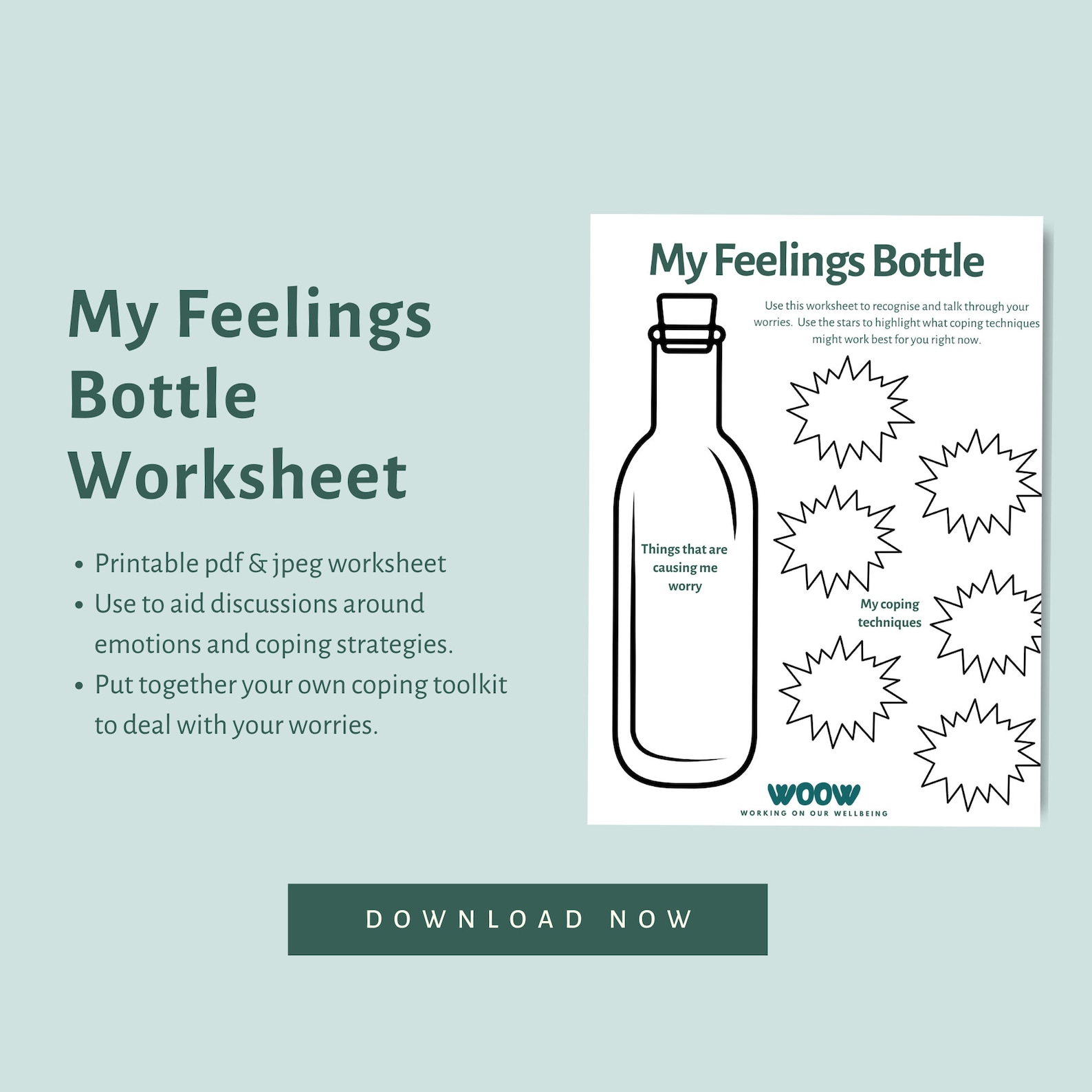 Feelings Bottle Worksheet: Coping Strategies, Emotions Activity ...