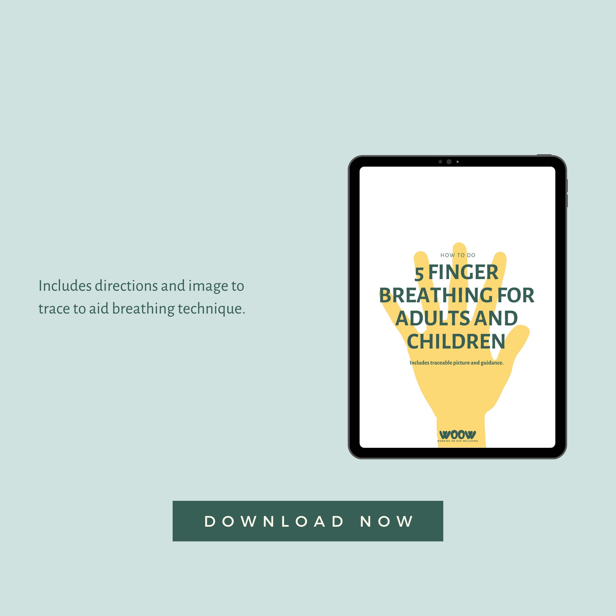How to Do 5 Finger Breathing PDF, Breath Techniques Printable ...