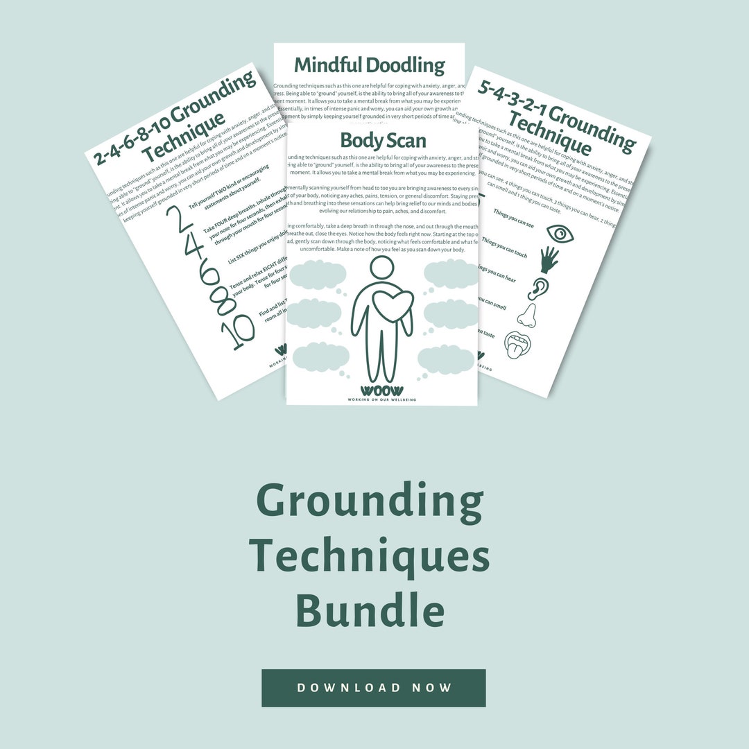 Grounding Techniques, Mental Health Bundle, Calm Down Tool, Coping ...