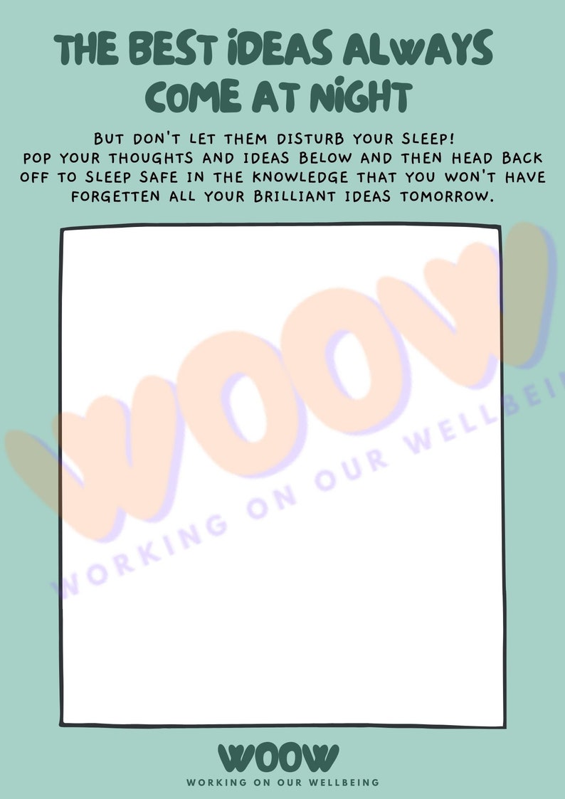 Worry Notepad Printable / Sleep Worksheet / the Best Ideas - Etsy