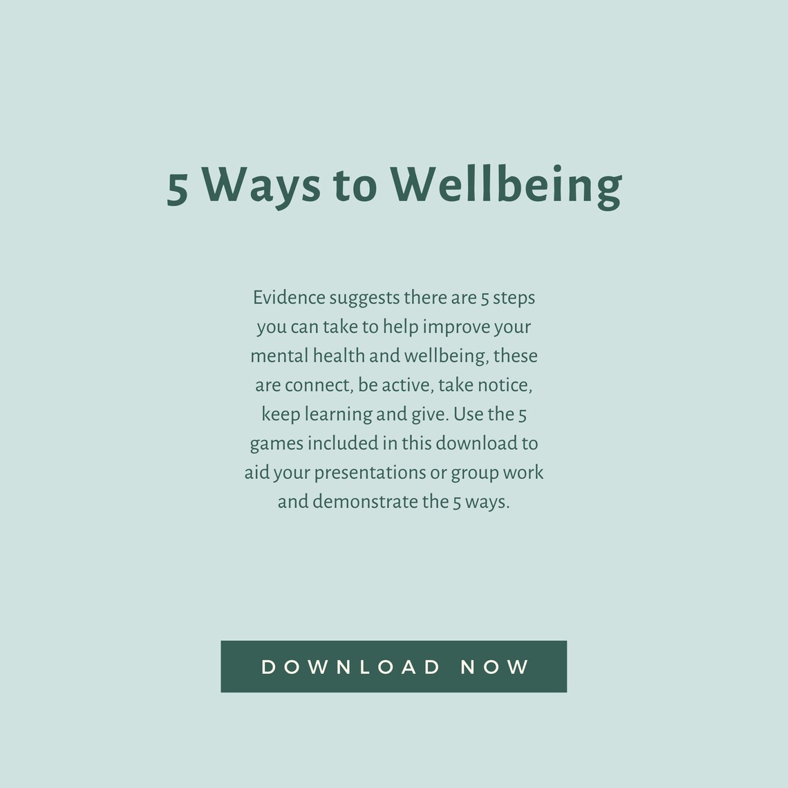 5 Ways to Wellbeing Games Pack / Wellbeing Worksheets / Mental Health ...