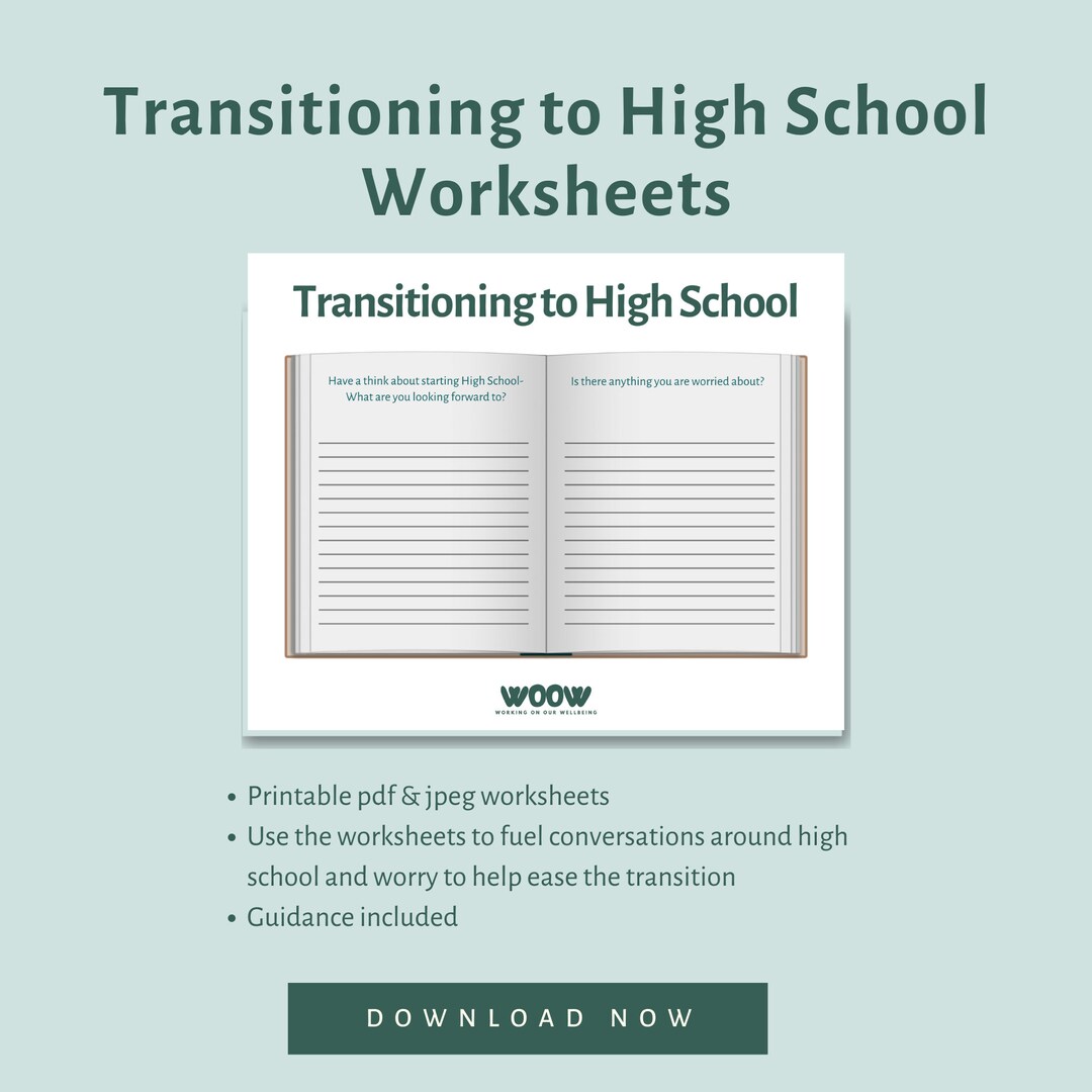 Transition to High School Worksheet / Mental Health Resilience ...