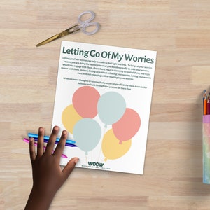 Letting Go of My Worries Printable Worksheet, Emotion Processing PDF ...