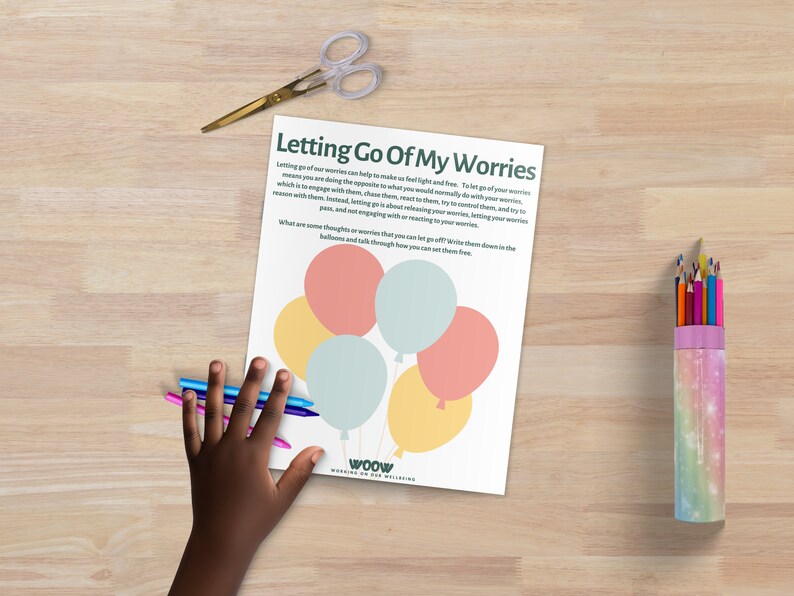 Letting Go of My Worries Printable Worksheet, Stress and Feelings PDF ...