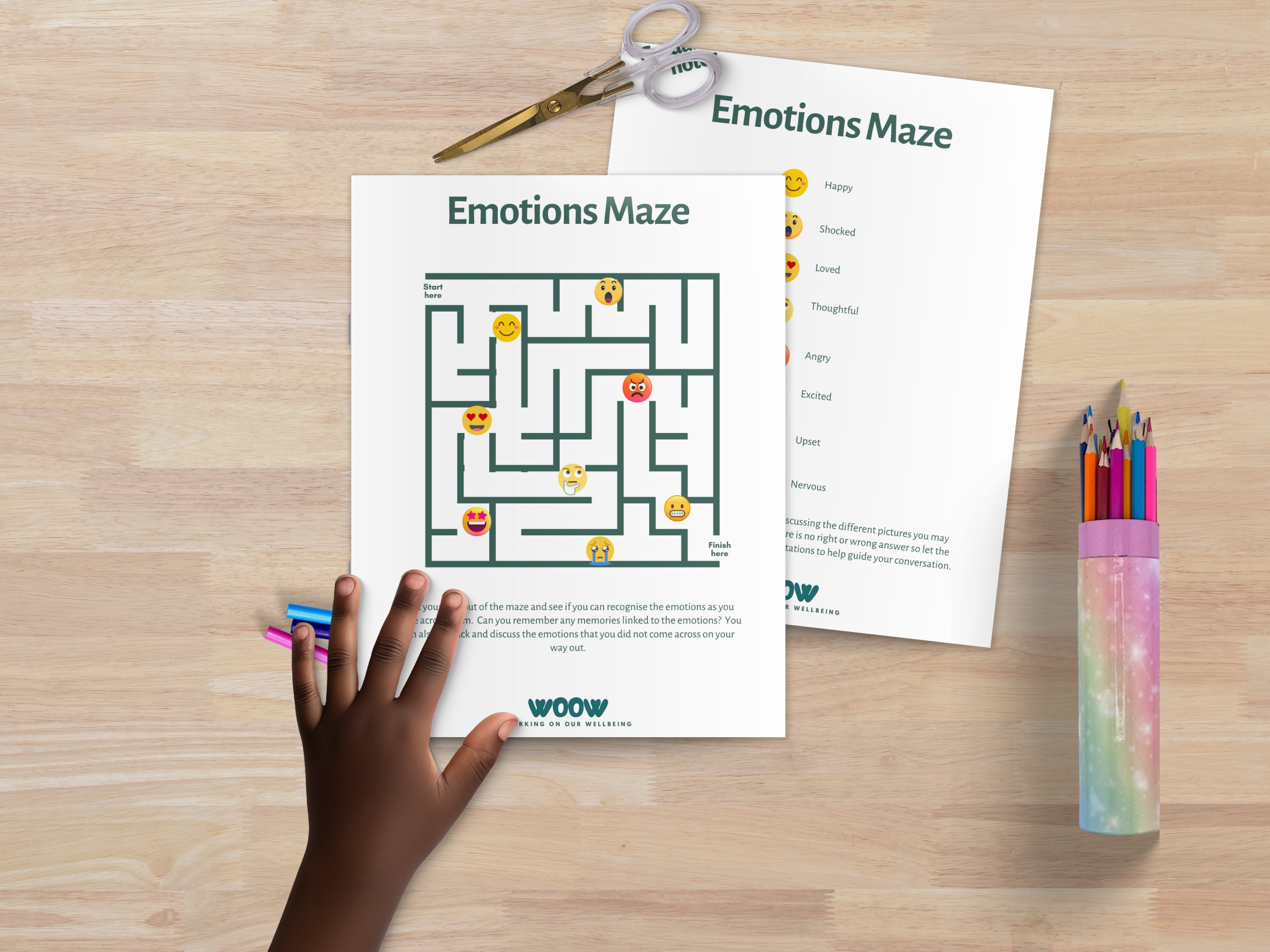 Emotions Maze Worksheet, Coping Methods Printable, Emotion Processing ...