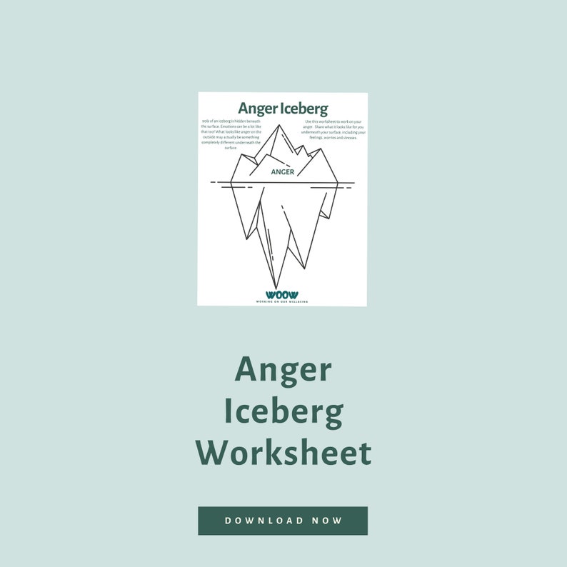 Anger Iceberg Worksheet, Stress & Rage PDF JPEG, Work on Your Mood ...
