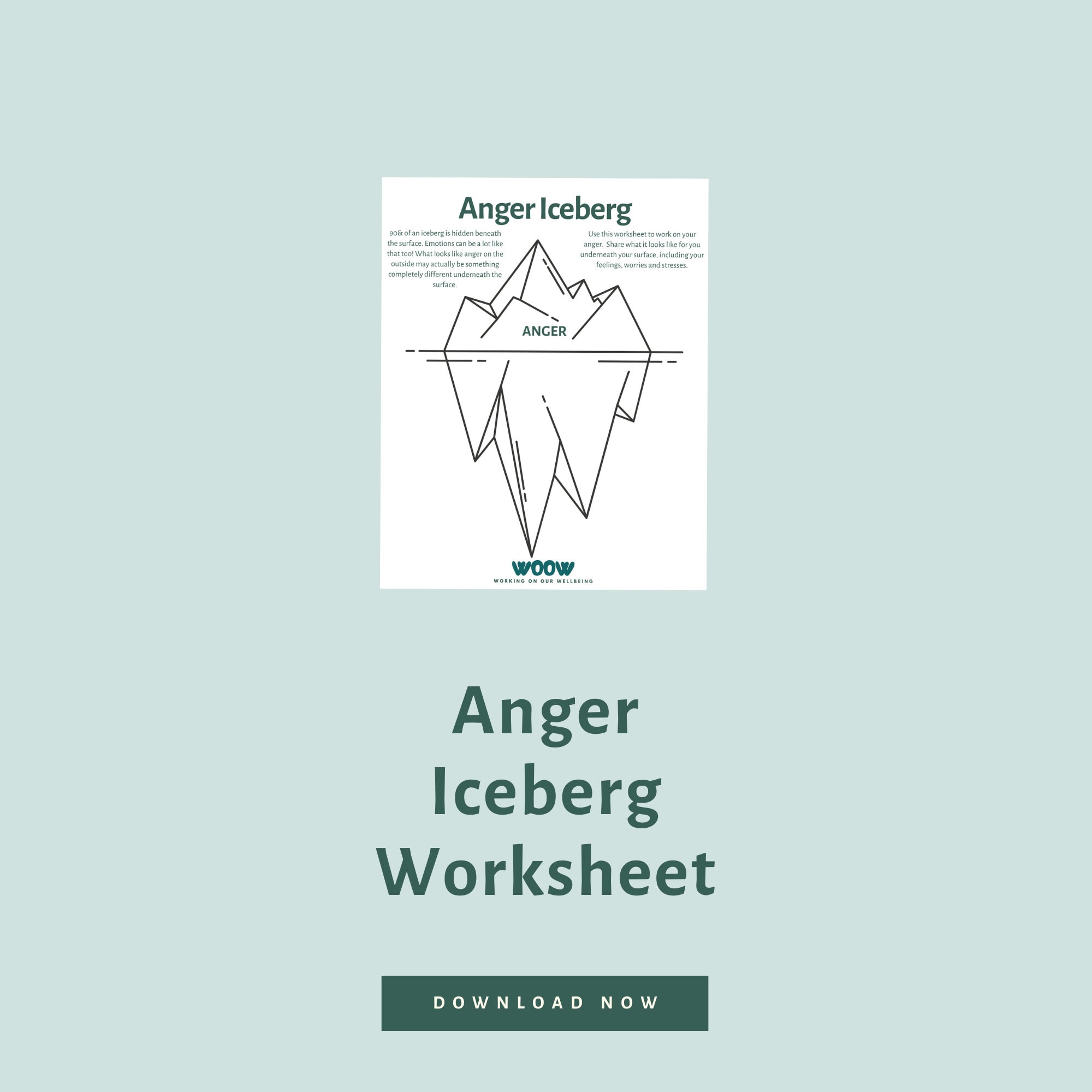 Anger Iceberg Worksheet, Help With Stress & Rage PDF JPEG, Work on Your ...