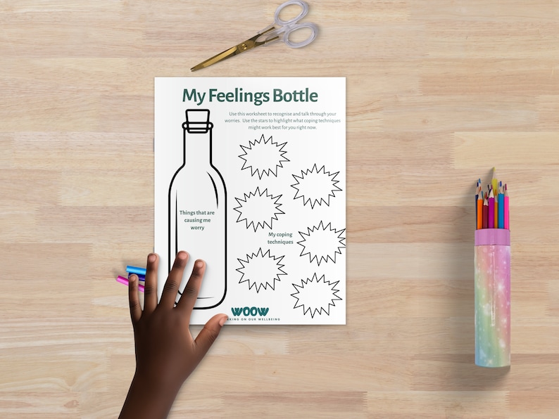 Feelings Bottle Worksheet: Coping Strategies, Emotions Activity ...