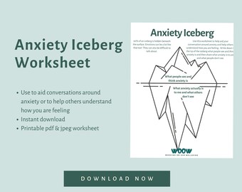 Feelings Iceberg Worksheet, Ease Stress and Worries by Using This PDF ...