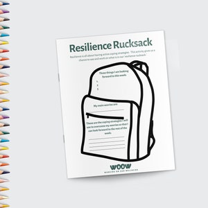 Resilience Rucksack Backpack Worksheet, One Page Child Mental Well ...