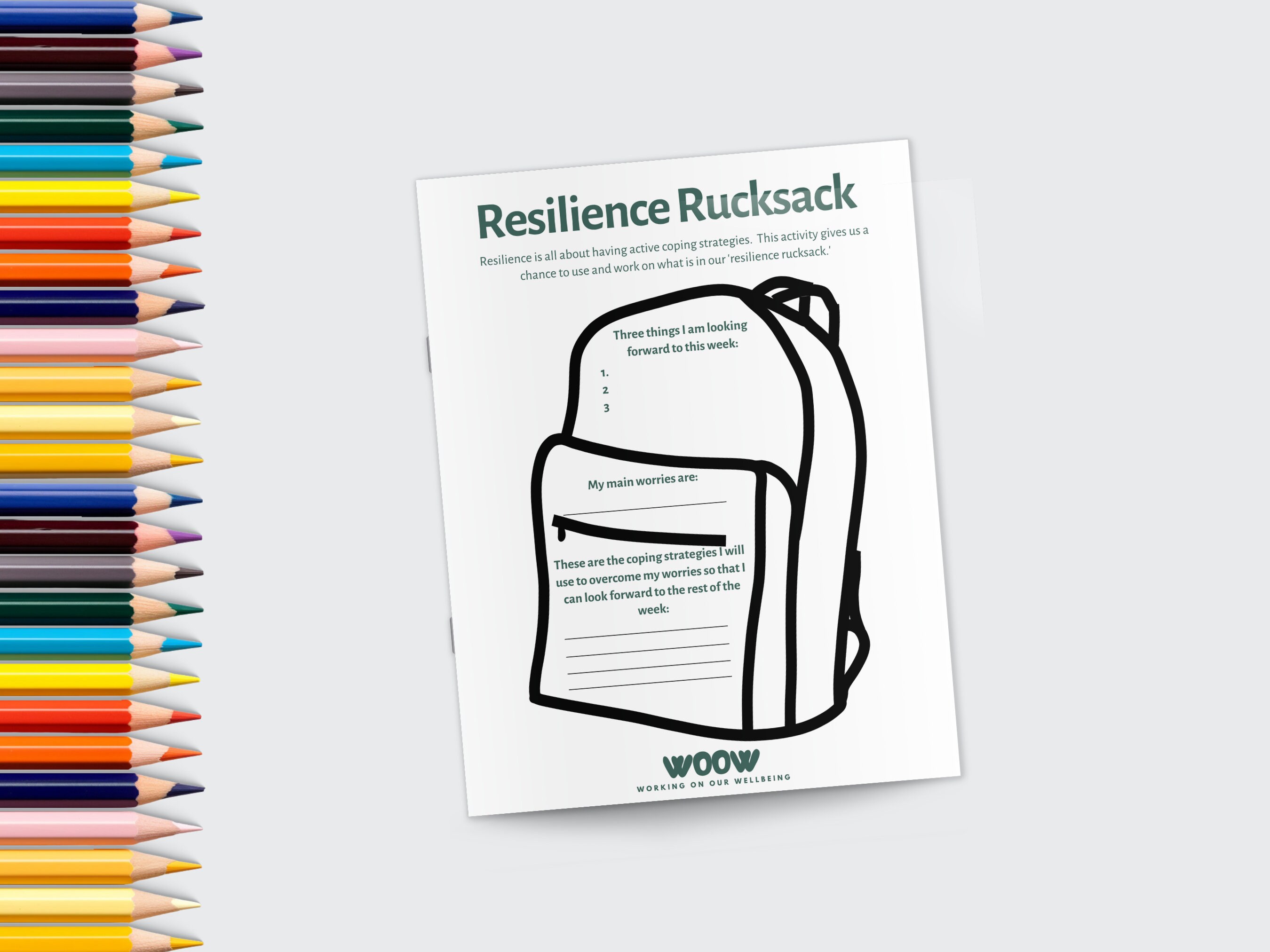 Resilience Rucksack Backpack Worksheet, One Page Child Mental Well ...