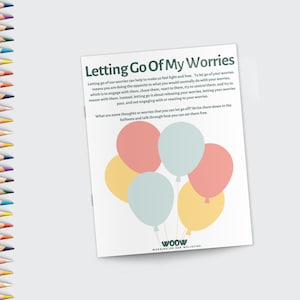 Letting Go of My Worries Printable Worksheet, Emotion Processing PDF ...