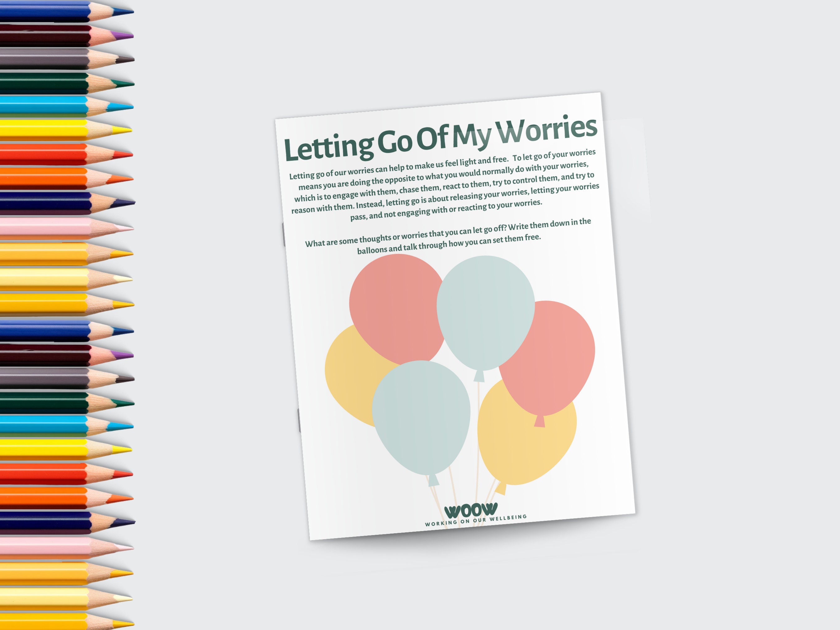 Letting Go of My Worries Printable Worksheet, Emotion Processing PDF ...